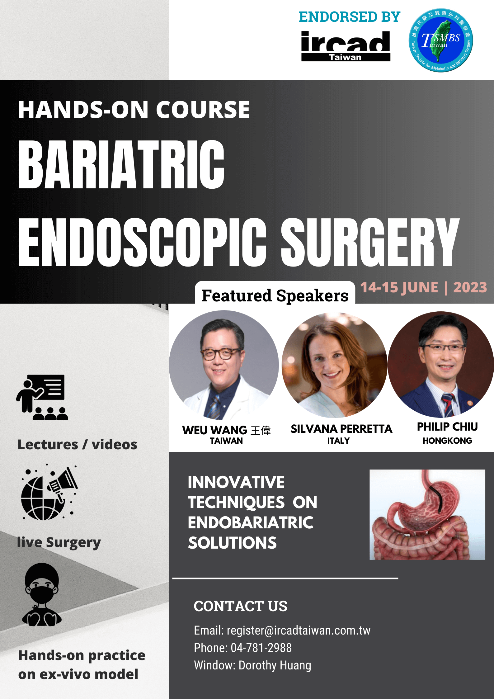 【學術活動】2023/ 6/14-6/15 BARIATRIC ENDOSCOPY WORKSHOP - TSMBS醫學會
